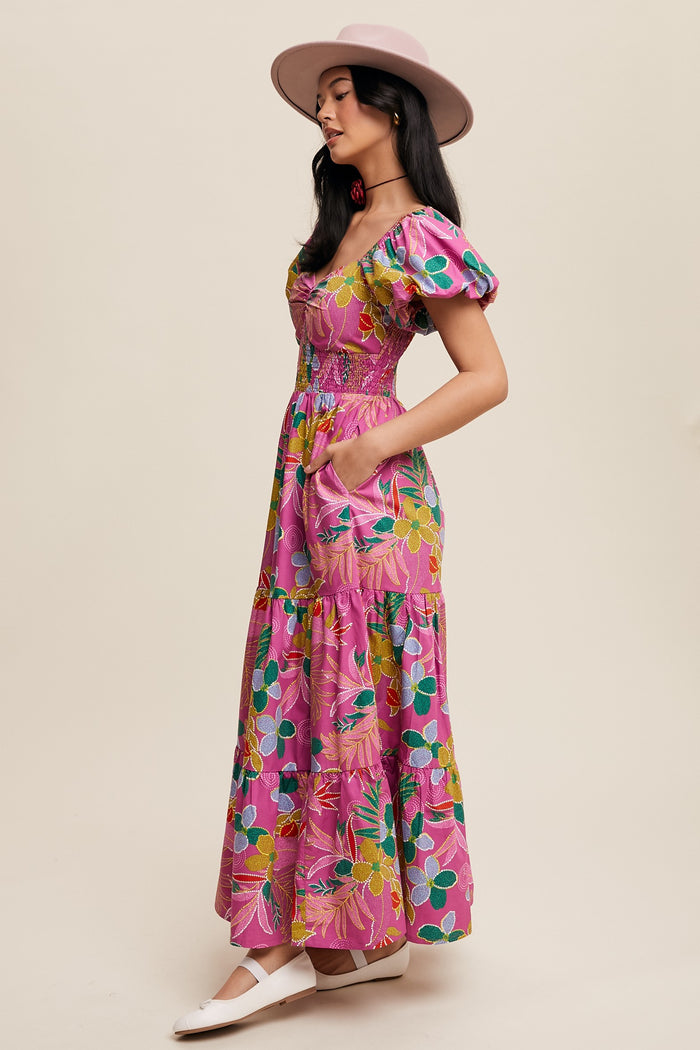 Aria Pink Floral Maxi Dress