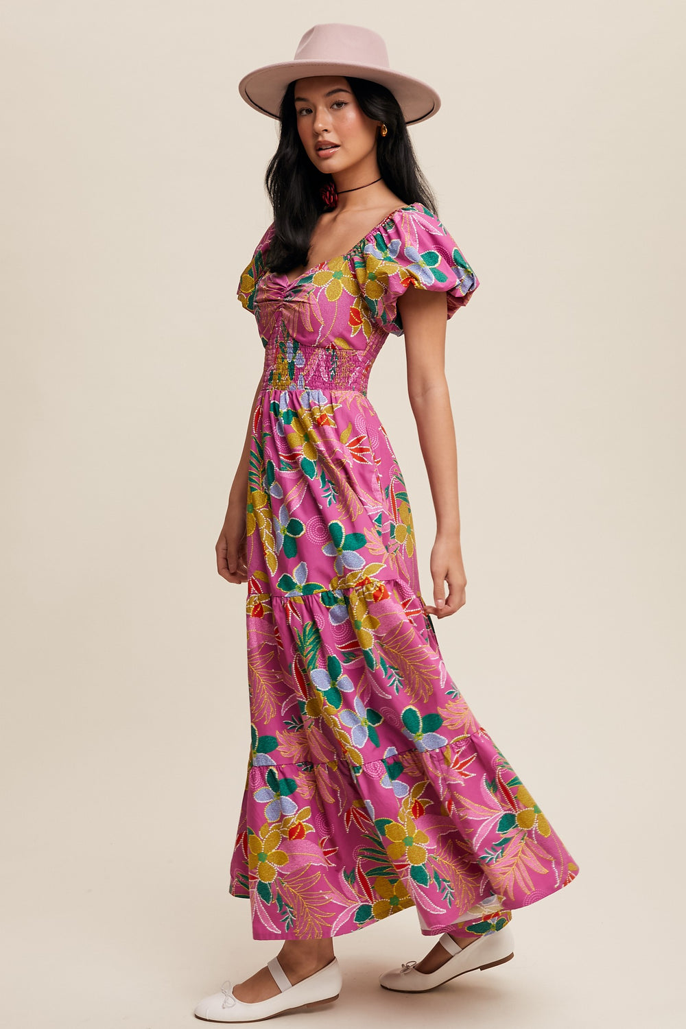 Aria Pink Floral Maxi Dress