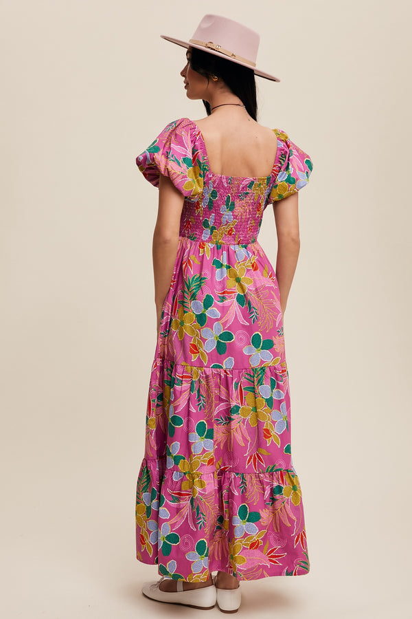 Aria Pink Floral Maxi Dress