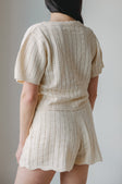 Cream Knit Sweater and Shorts Set
