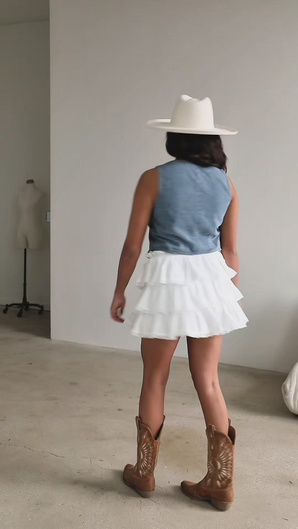 Darla White Ruffle Mini Skirt