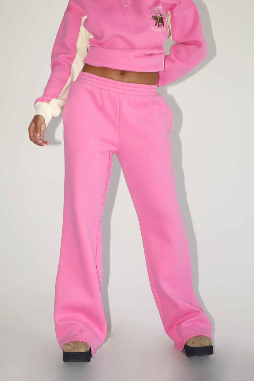 Pink Wide Leg Sweatpants