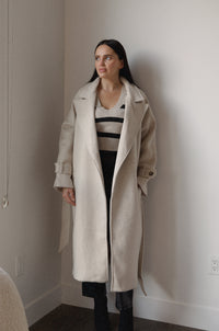 Belted Wrap Wool Blend Coat
