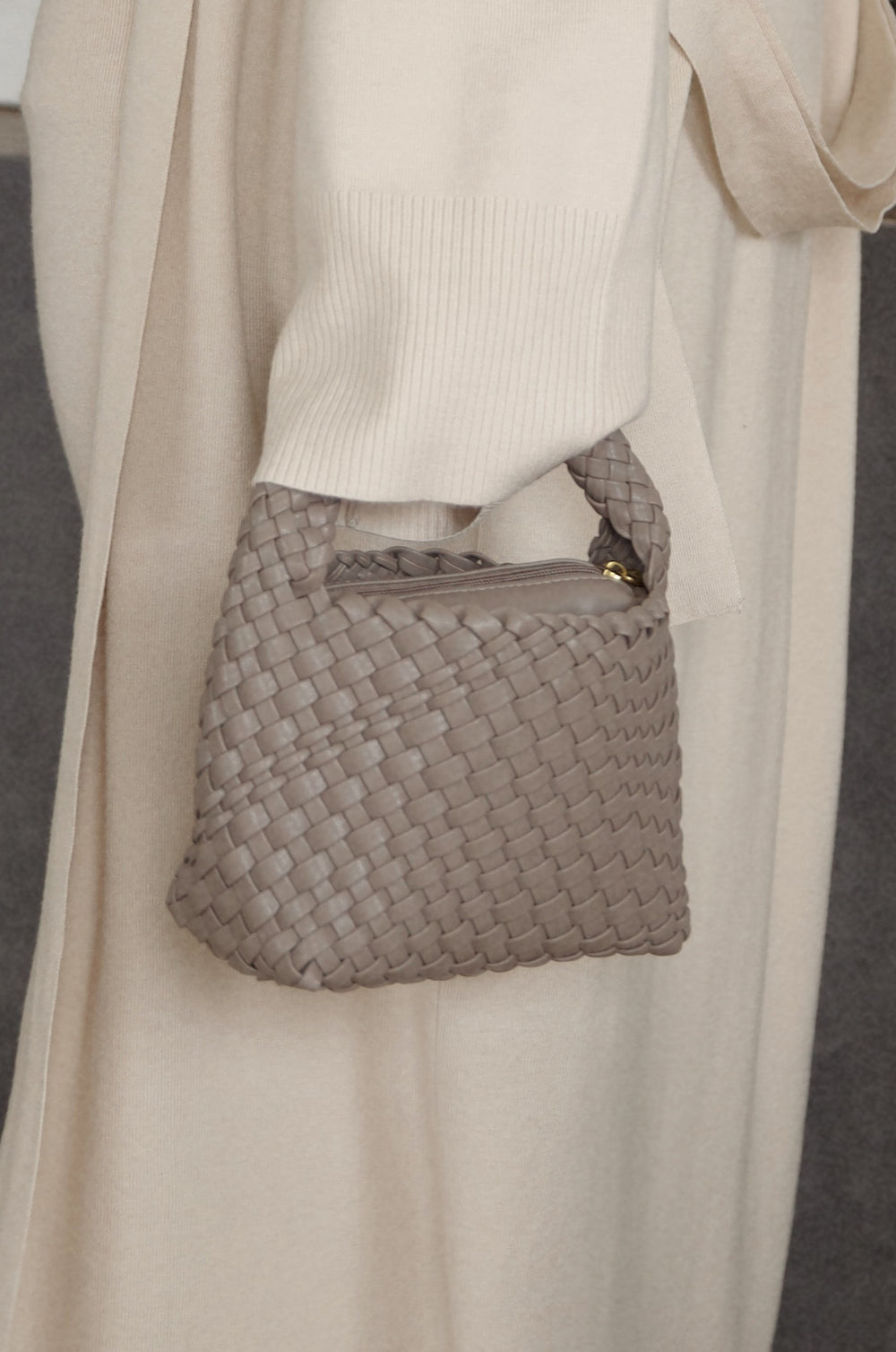 Taupe Top Handle Handbag