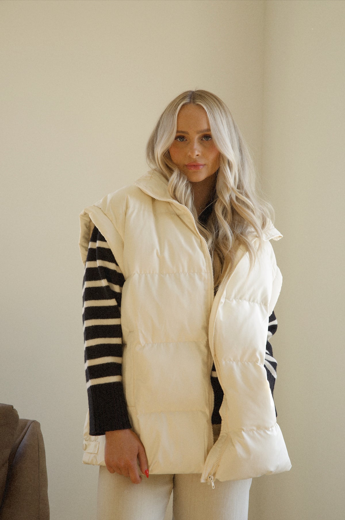 Puffer Vest - Cream