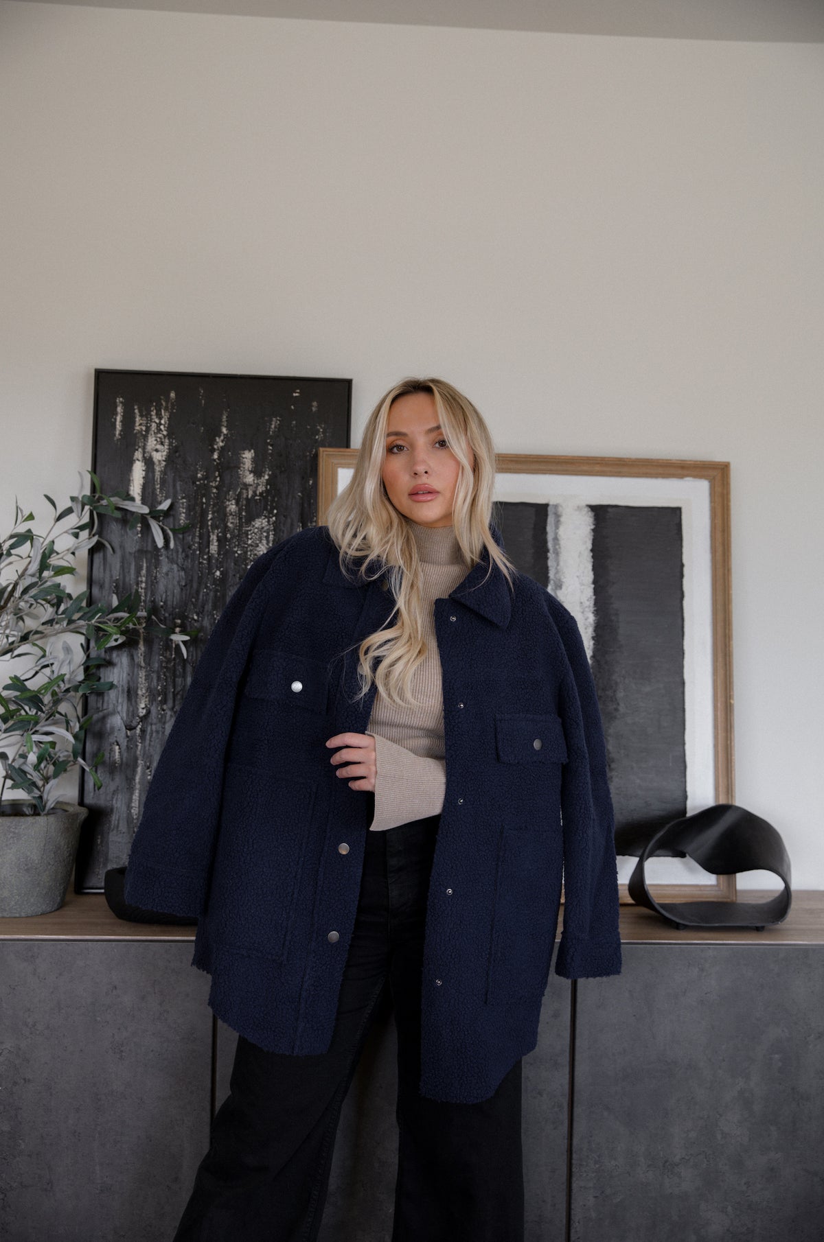 Royal Blue Sherpa Shacket