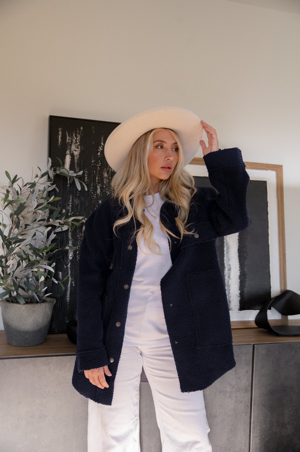 Royal Blue Sherpa Shacket