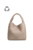 Taupe Woven Shoulder Bag